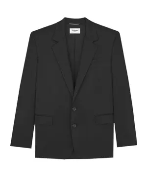 Saint Laurent Veste En Duchesse De Soie - Black