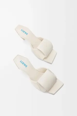 Loewe Origami Slide Heeled Sandals In Lambskin - White