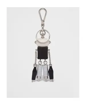 Prada Robot Saffiano Leather Keychain Charm
