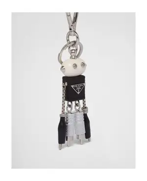 Prada Robot Saffiano Leather Keychain Charm