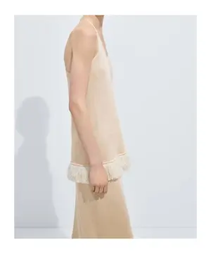 Bottega Veneta Silk Knit Top With Fringe Detail - No