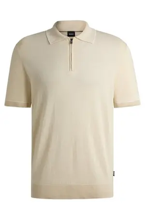 Hugo Boss Half-zip Polo Shirt - Nude