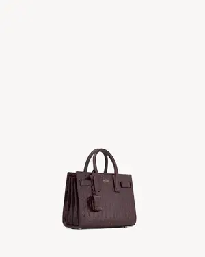 Saint Laurent Sac De Jour In Crocodile-embossed Leather Nano