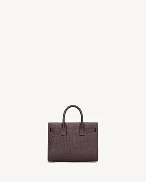 Saint Laurent Sac De Jour In Crocodile-embossed Leather Nano