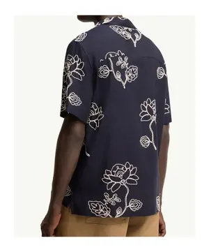 Moncler Embroidered Linen Blend Shirt