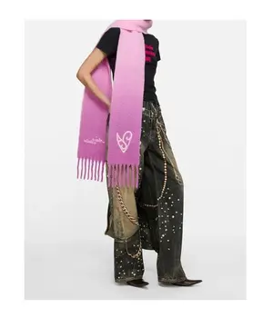 Acne Studios Logo Fringed Scarf