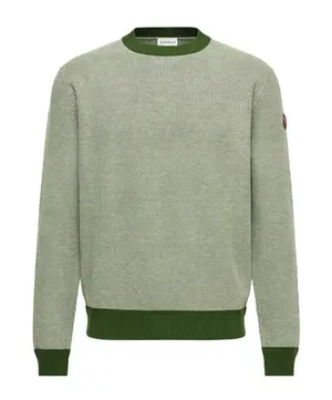 Moncler Leather Logo Cotton Sweater - Green