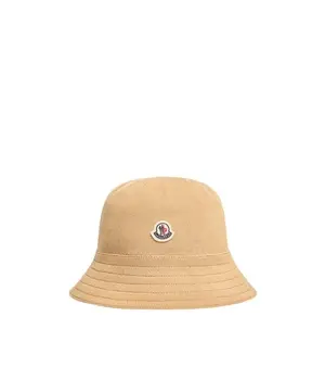 Moncler Logo Patch Bucket Hat - Beige