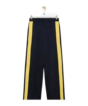 Loewe Contrasting Color Stripe Casual Pants - Black