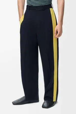 Loewe Contrasting Color Stripe Casual Pants - Black