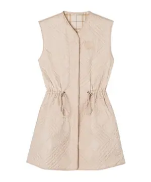 Burberry Quilted Nylon Vest With Drawstring Waist - Stone Beige