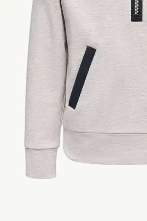 Moncler Logo Crest Stretch Cotton High Neck Half-zip Sweatshirt