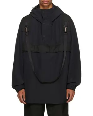 Burberry Oversized Hooded Jacket With Logo Detail