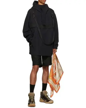 Burberry Oversized Hooded Jacket With Logo Detail