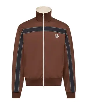 Moncler Topstitched Turtleneck Zip-up Sweatshirt