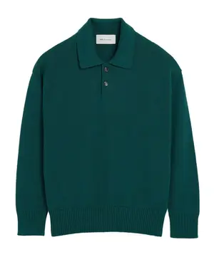 AMI Paris Wool Knit Polo Shirt
