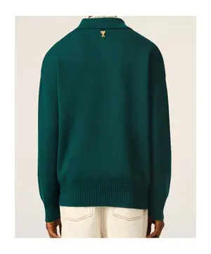 AMI Paris Wool Knit Polo Shirt