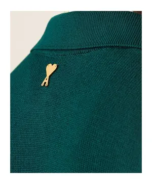 AMI Paris Wool Knit Polo Shirt