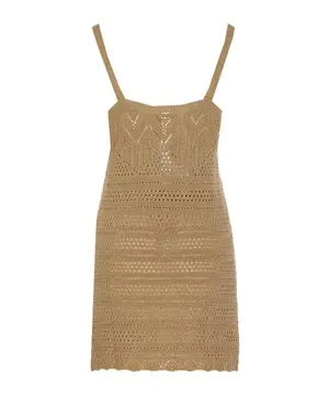 TWINSET Sleeveless Knitted Mini Dress - Brown
