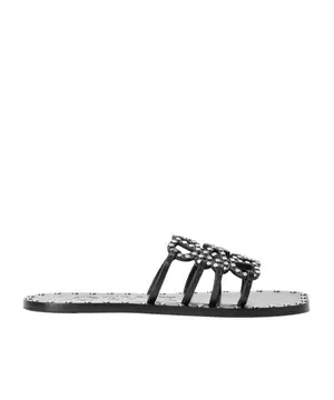 Loewe Embellished Flat Slides - Black
