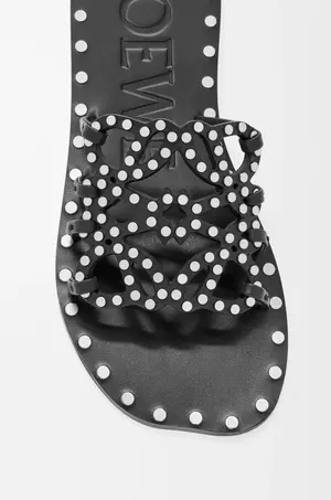Loewe Embellished Flat Slides - Black
