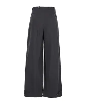 LOW CLASSIC Double Belt Pleated Pants