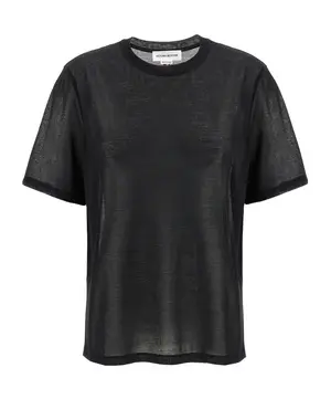 Victoria Beckham Logo Embroidered Crewneck T-shirt - Black
