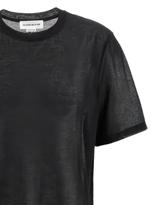 Victoria Beckham Logo Embroidered Crewneck T-shirt