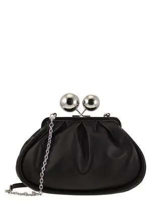 Max Mara Medium Milvanew Nappa Leather Clutch Bag - Black