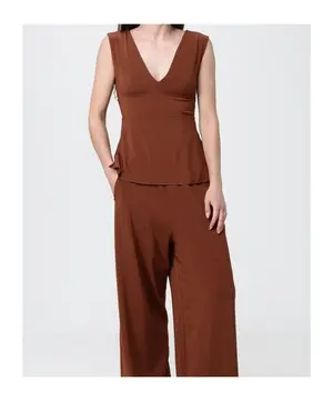 Max Mara Sleeveless V-neck Top With Slit Hem