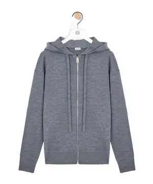 Loewe Anagram Zip-up Hoodie - Grey