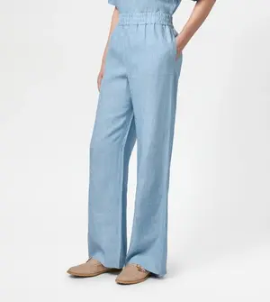 TOD'S Elasticated Wide-leg Trousers - Blue