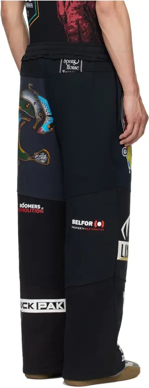 MARINE SERRE Regenerated Graphic Track Pants - Black