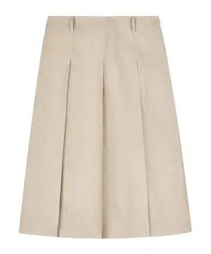 TOD'S Pleated A-line Midi Skirt - Light Brown