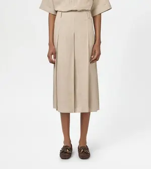 TOD'S Pleated A-line Midi Skirt
