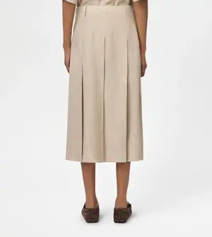 TOD'S Pleated A-line Midi Skirt