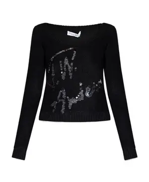 J.W.ANDERSON Jw Anderson Sequin Embellished Knitted Jumper - Black