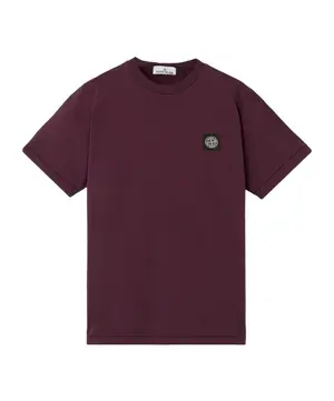 Stone Island Logo Patch Crewneck T-shirt - Amaranth