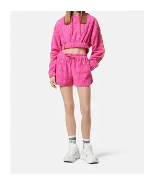 Versace Cropped Hoodie With I Baroque Print