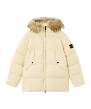 Stone Island Down Parka With Anti-drop And Wind Resistance - Ivory