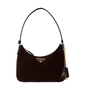 Prada Solid Color Shoulder Bag - Black