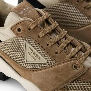 Prada Suede And Mesh Retro Hiking Trainer Sneakers - No