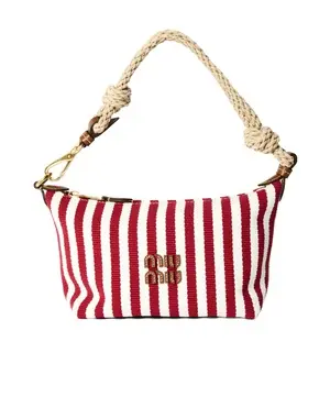 Miu Miu Striped Canvas Crossbody Bag