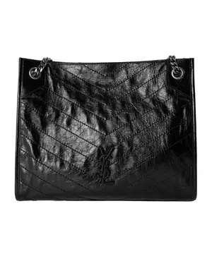 Saint Laurent Solid Color Shoulder Bag - Black