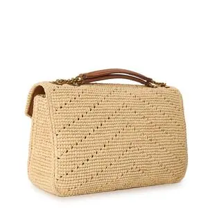 Saint Laurent Raffia Shoulder Bag With Chain Strap
