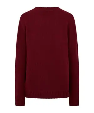 Prada Crew Neck Knit Sweater With Embroidered Graphic