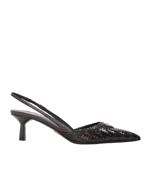 Prada Slingbacks With Woven Finish