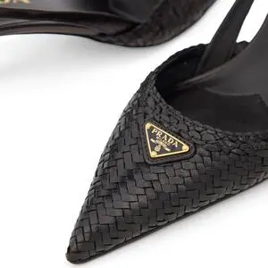 Prada Slingbacks With Woven Finish