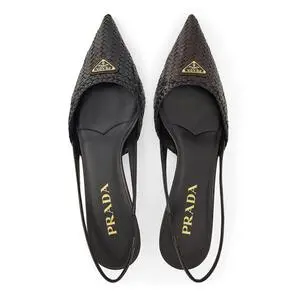 Prada Slingbacks With Woven Finish