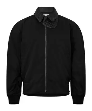 Bottega Veneta Zip-front Bomber Jacket With Textured Collar